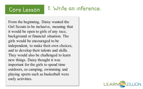Draw inferences from the text - for teachers | LearnZillion